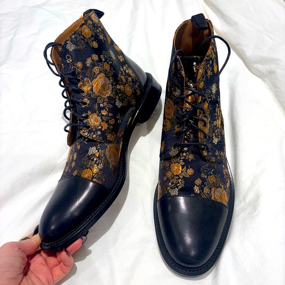Taft | Shoes | Taft Floral Black And Gold Mens Boots | Poshmark